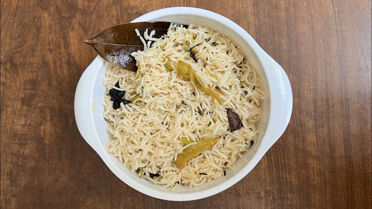 Bagara Rice | Restaurant style plain Bagara rice | Ingredients in the ...