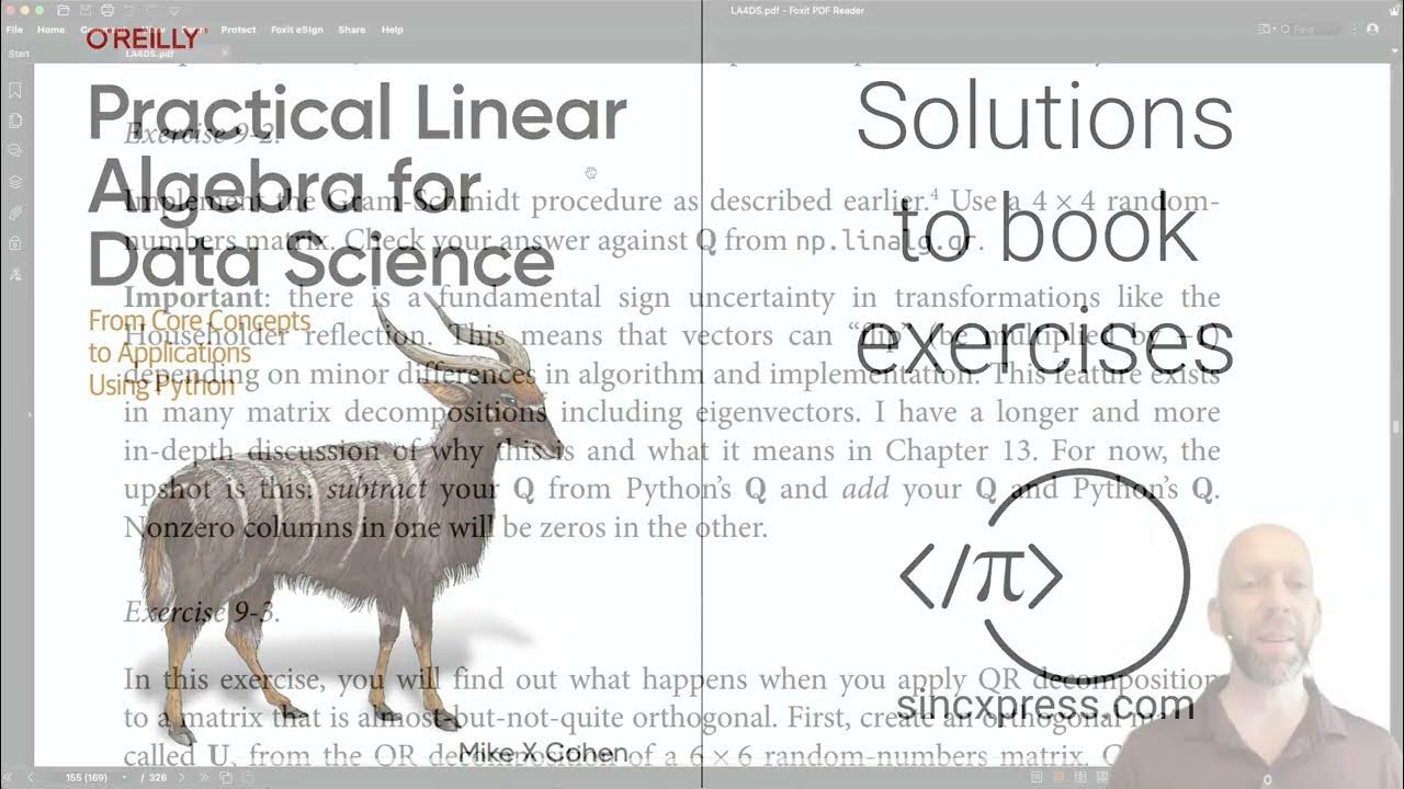 Linear algebra for data science, chapter 9 exercise 2 (implement the Gram-Schmidt algorithm ...