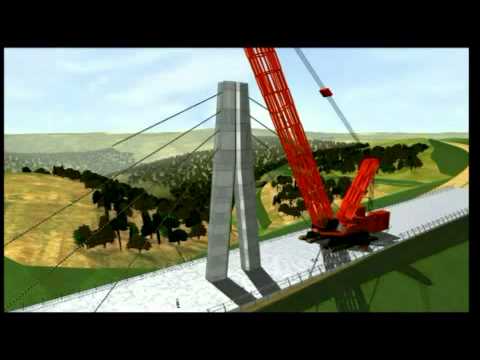 3D Visualisation of Millau Viaduct construction - YouTube