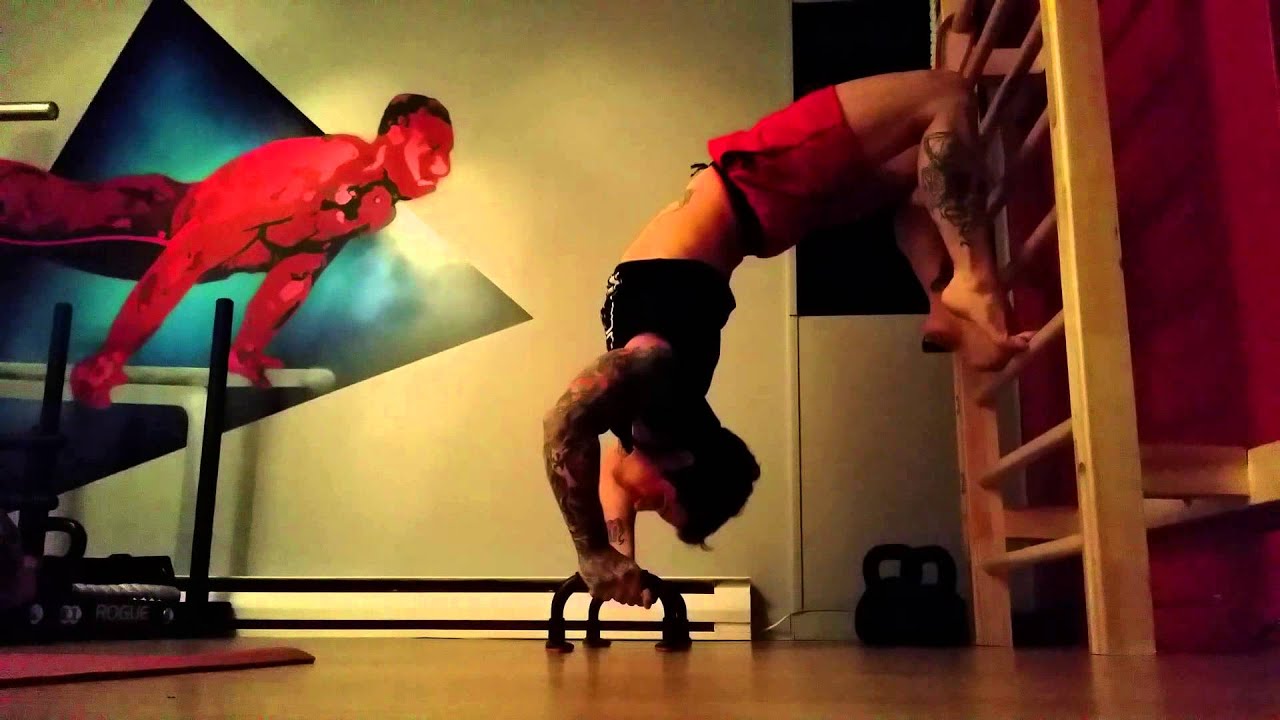 Stall Bar Handstand Push Ups Backbend! - YouTube