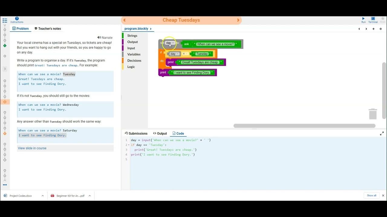 Grok Introduction To Programming Blockly 31 Cheap Tuesdays Youtube