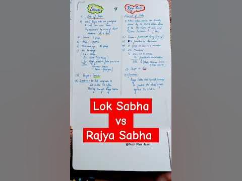 Difference between Lok sabha vs Rajya Sabha - YouTube