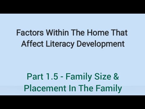 How does family size and our number in the family affect our literacy ...