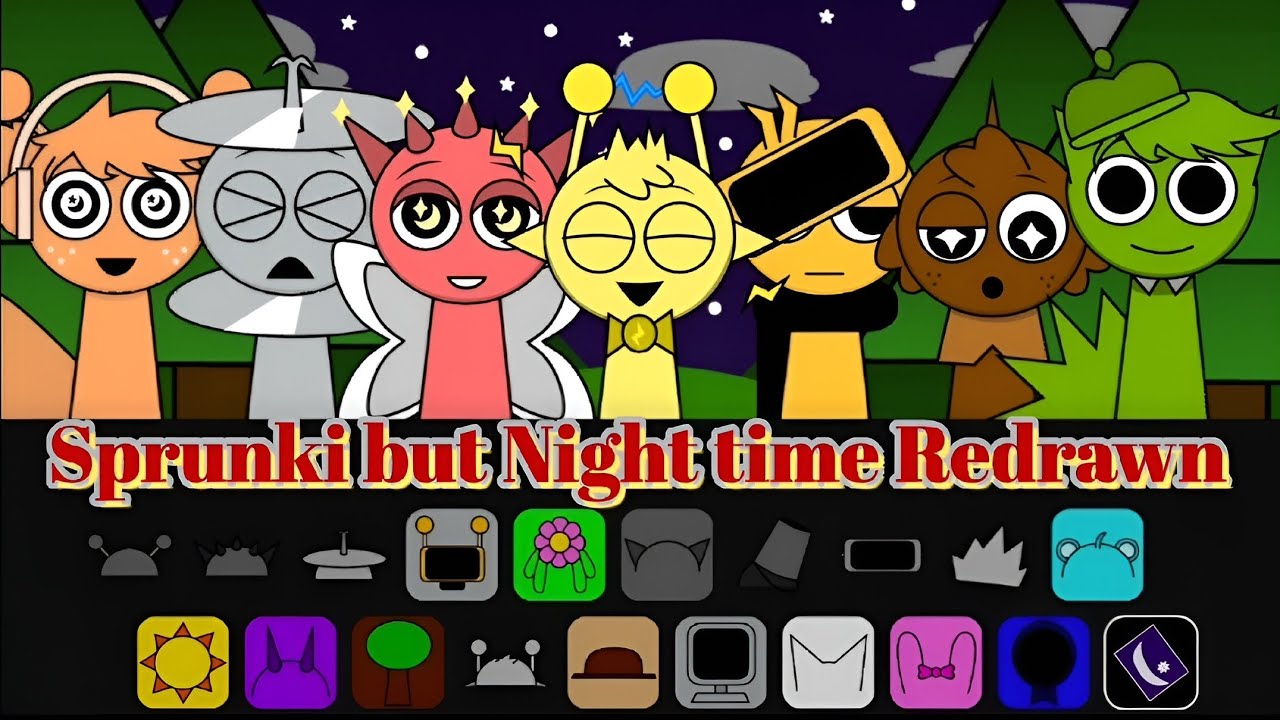 Sprunki but Night time Redrawn || Full game play.. - YouTube