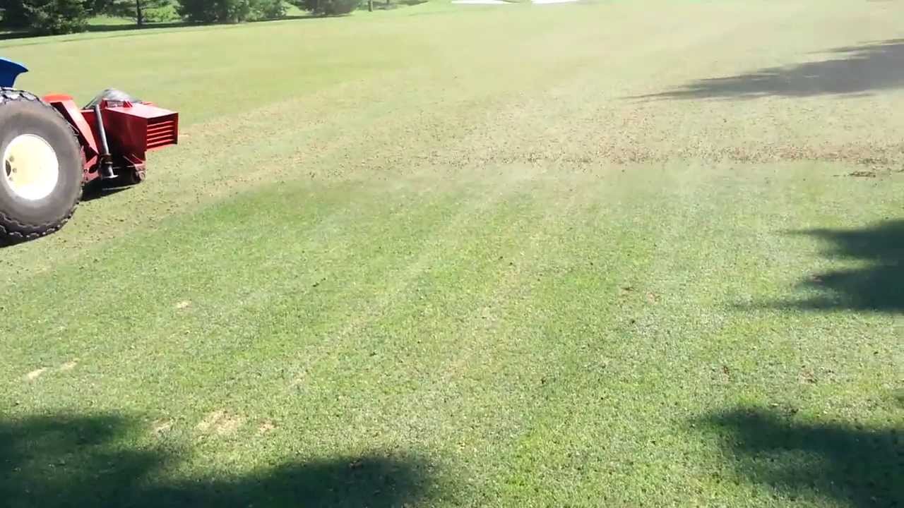 Golf Course fairway aeration - blowing fairways off - YouTube