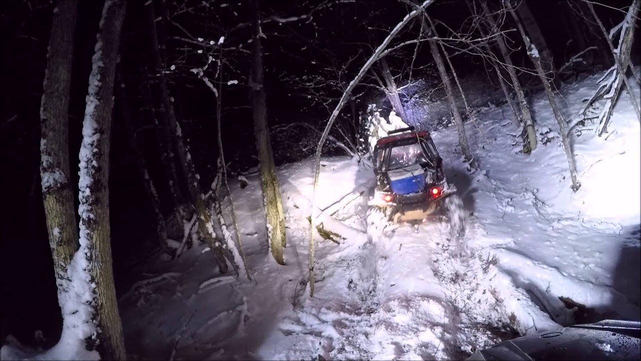 RZR 1000 stuck in thick deep mud down snowy ravine - YouTube