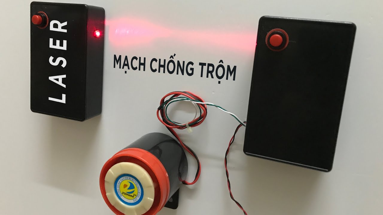 Chế chống trộm sử dụng tia Laze (Laser) - YouTube
