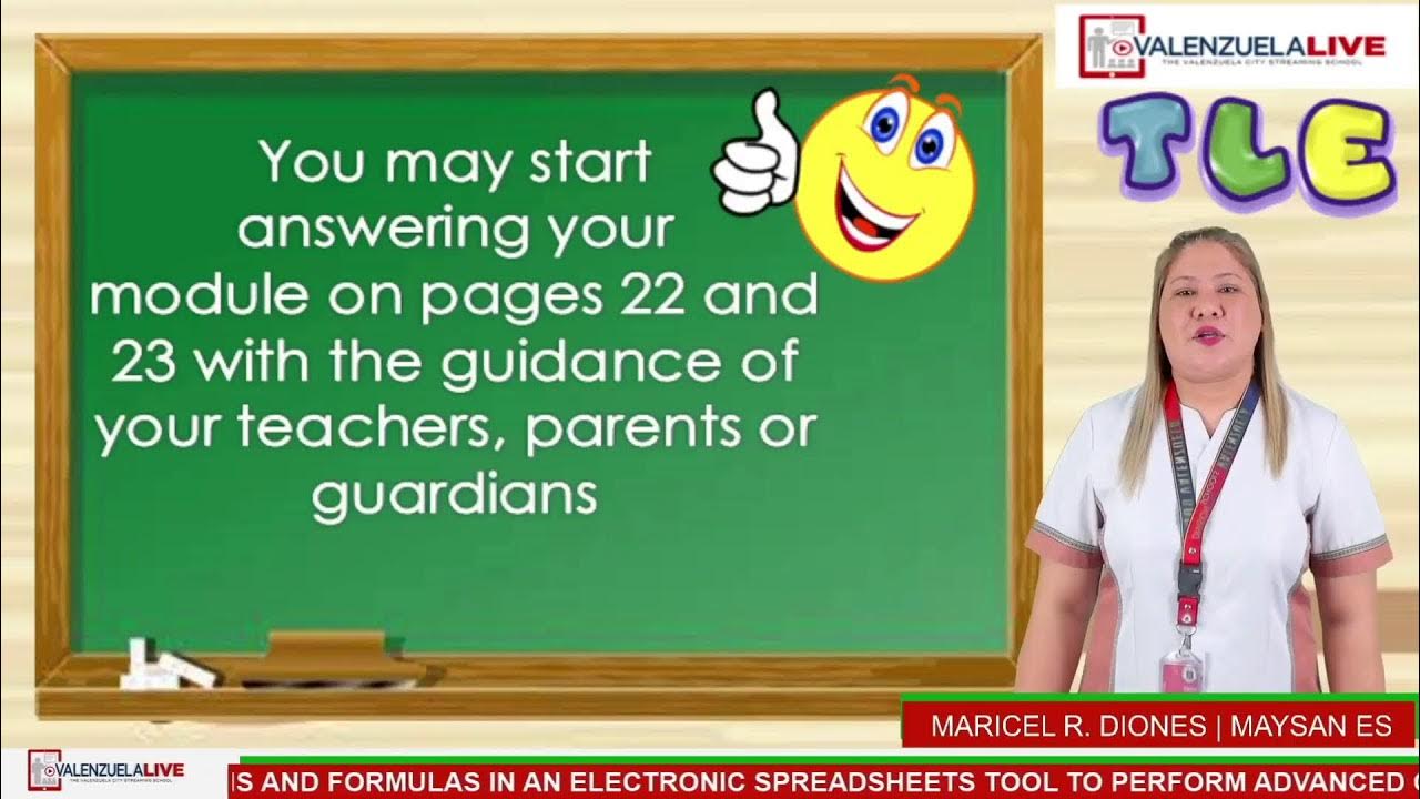 GRADE 6 TLE - USES FUNCTIONS AND FORMULAS IN AN ELECTRONIC SPREADSHEETS TOOL TO PERFORM ADVANCED ...