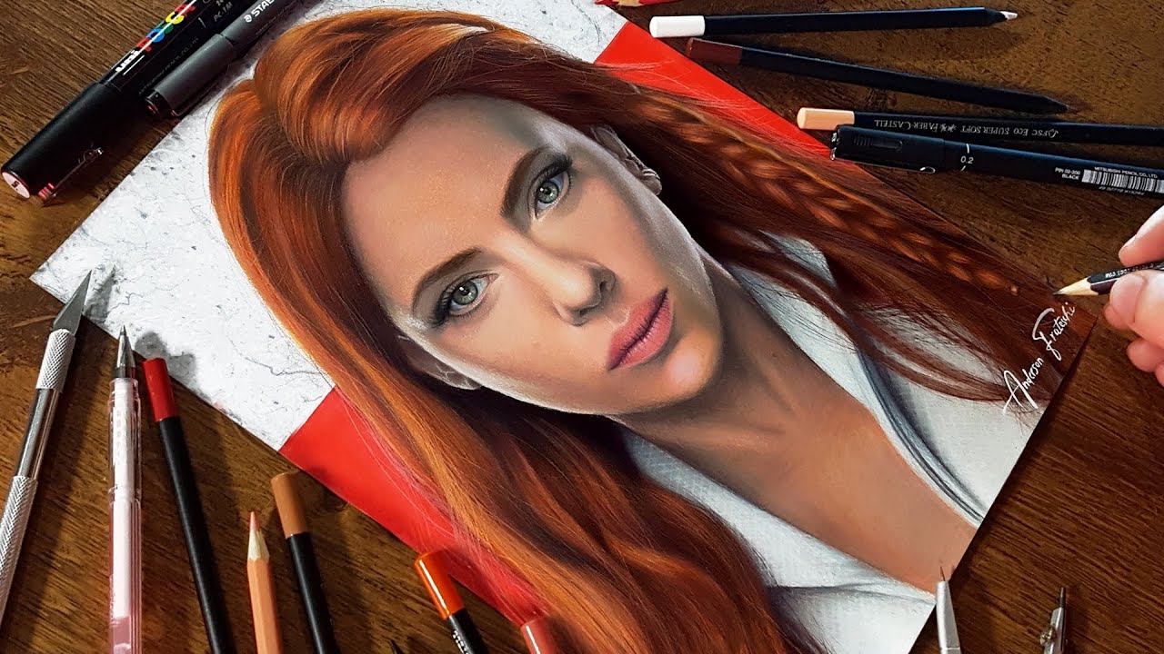 Drawing Black Widow - Natasha Romanoff (Scarlett Johansson) | By ...