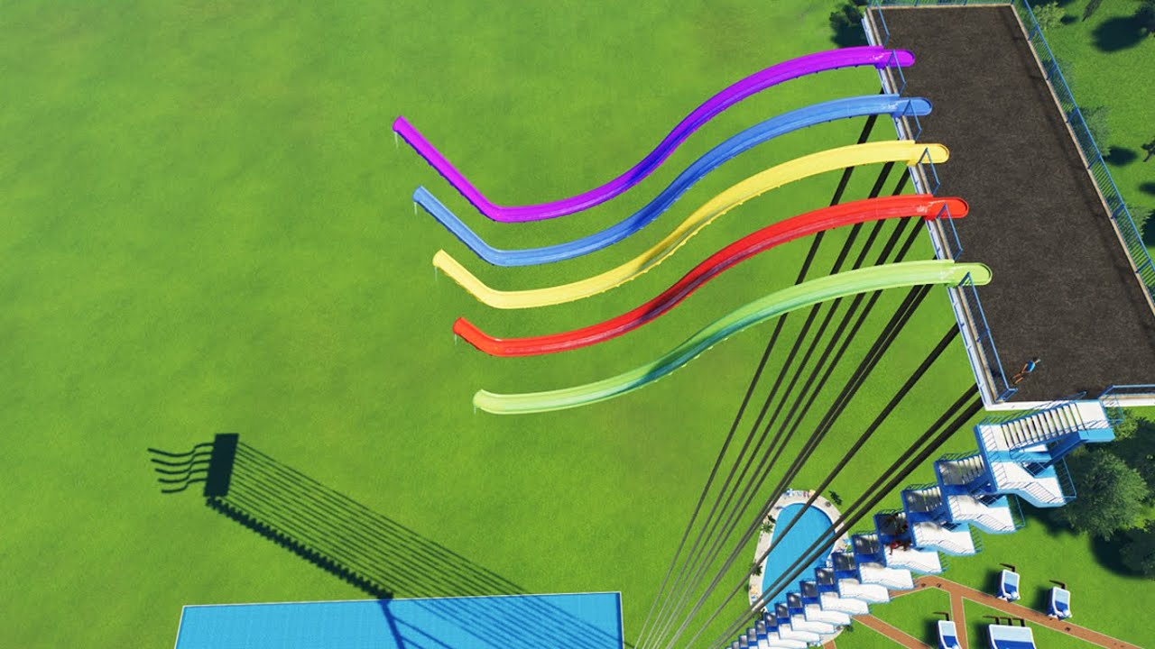 Testing different angles of water slides (Planet Coaster 2) - YouTube