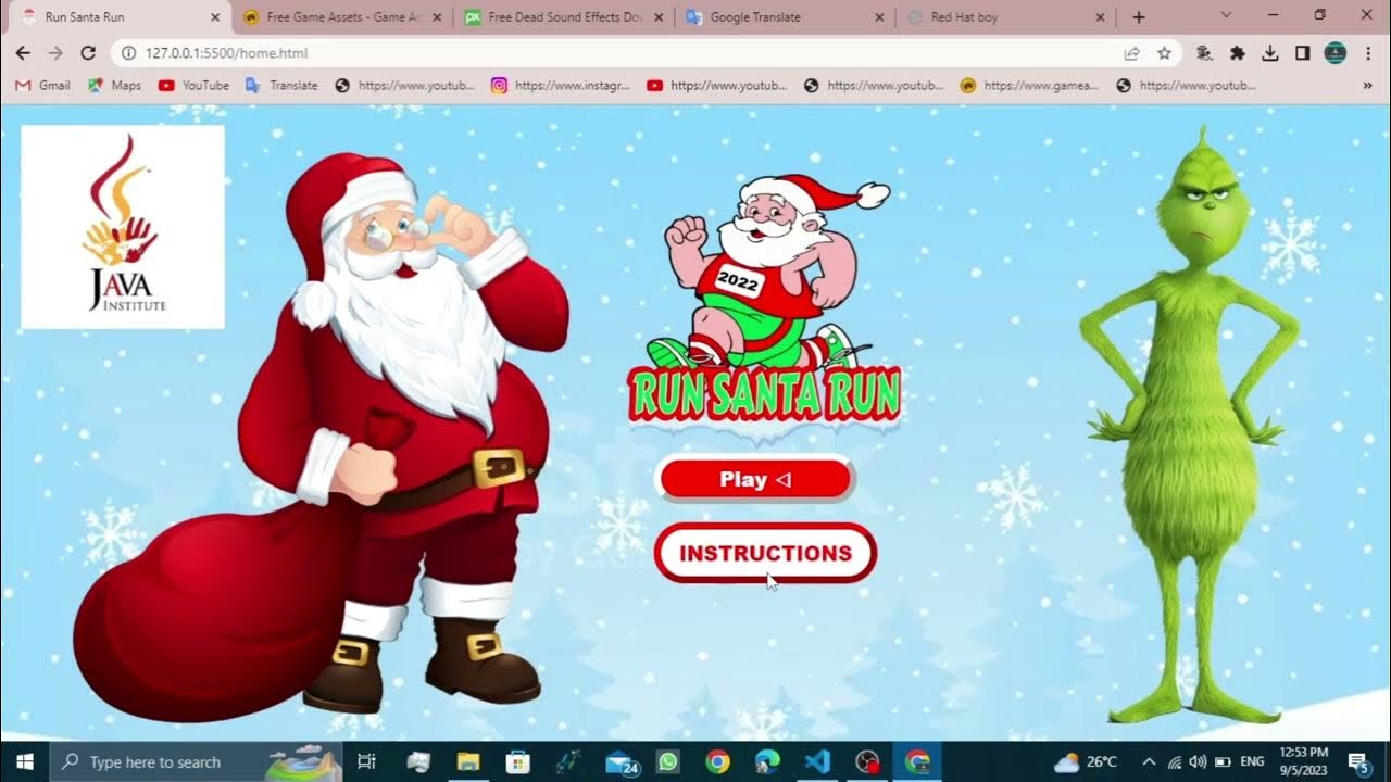 Run Santa Run | Java Institute | 2D Game | Web Programming | SANTA | 2D Web Game With Java ...