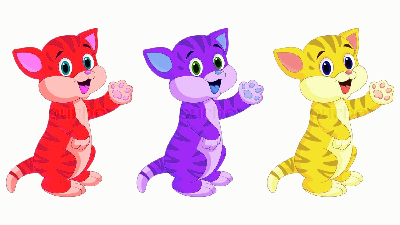 Learn Colors with Colorful Cats For Children || Learn colors with Pets ...
