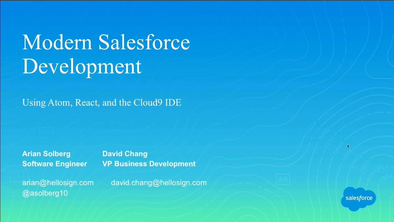 Modern Salesforce Development with Apex, React, and the Cloud9 IDE ...