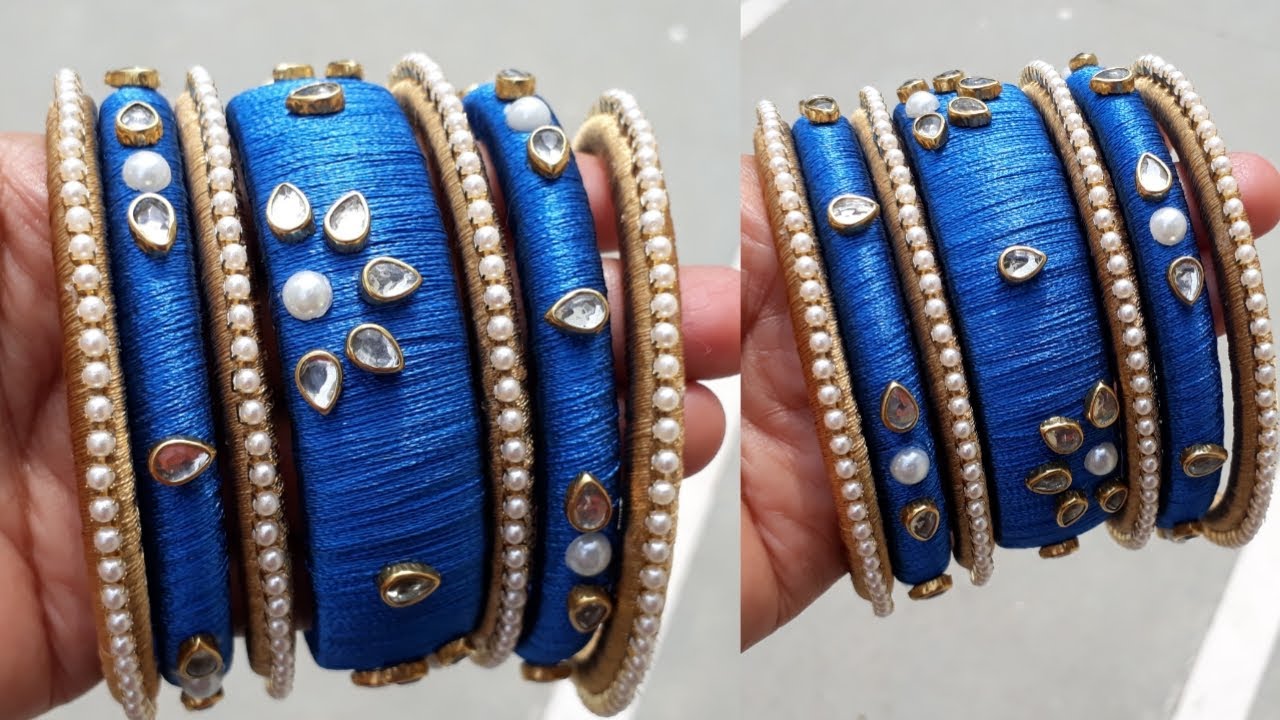 How to make designer bangles at home | silk thread bangles new design # ...
