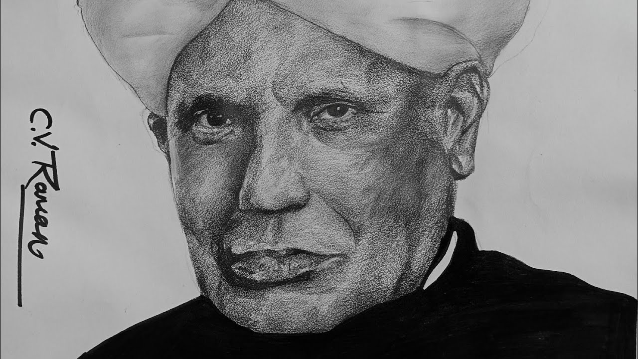 Drawing sir C.V. Raman - YouTube