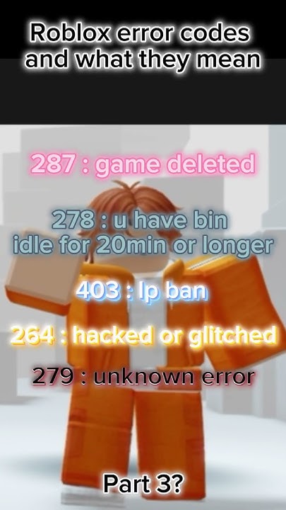 Roblox error codes and what they mean (part 2) #Roblox #shorts # ...