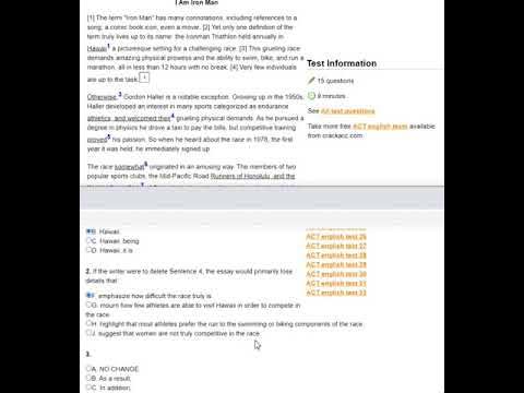 Crack ACT English Passage #1 Walkthrough - YouTube