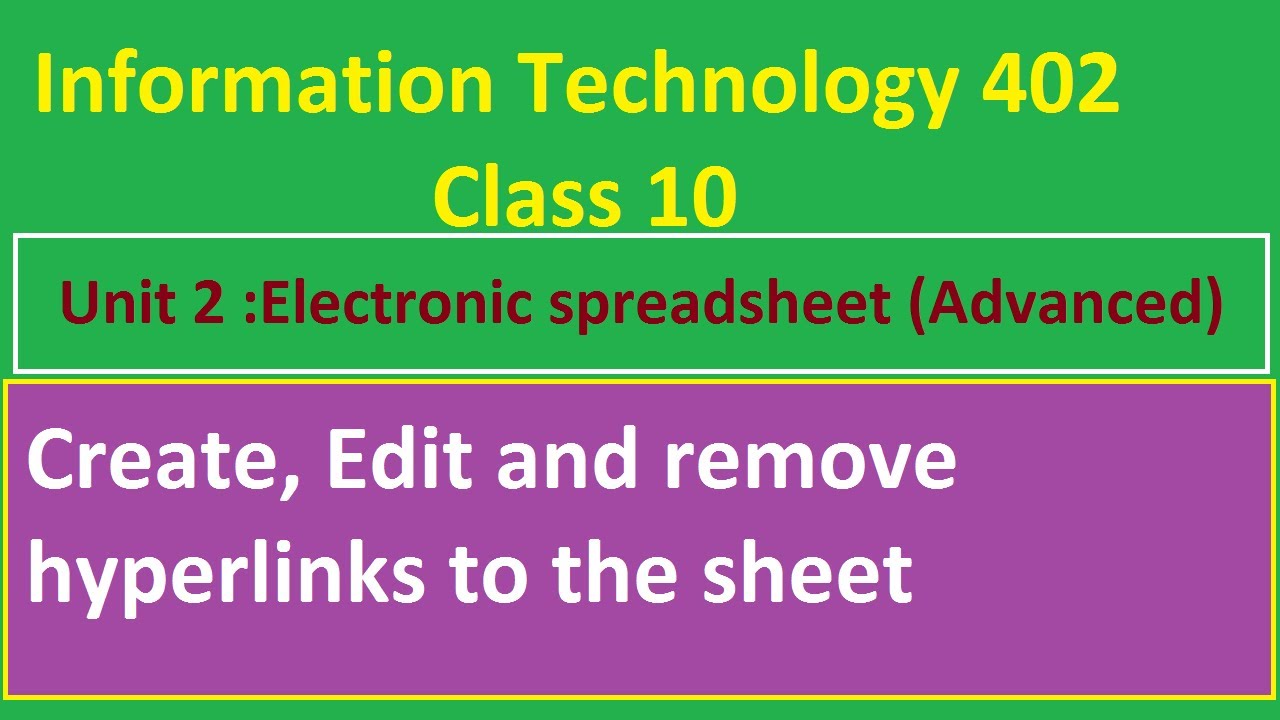 Create, Edit, Remove hyperlinks in sheet | Electronic Spreadsheet ...