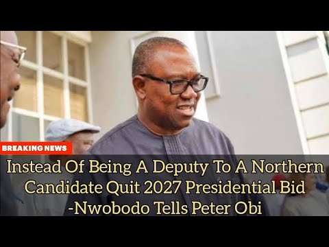 Instead Of Being A Deputy To A Northern Candidate Quit 2027 Presidential Bid - Nwobodo To Peter ...