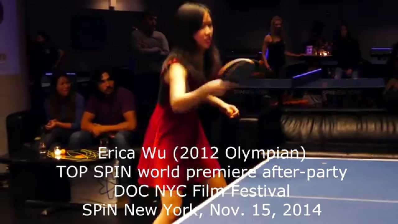 Erica Wu - TOP SPIN film world premiere table tennis exhibition ...