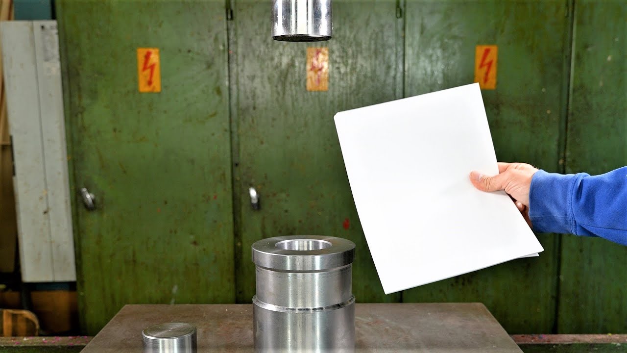 Can 150 TON Hydraulic Press Transform Paper into a Rock - YouTube