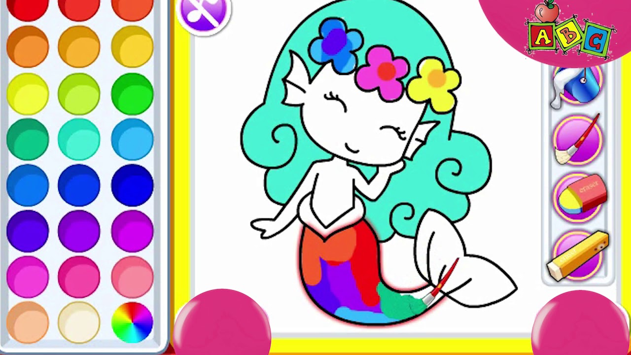 Coloring Mermaid mini Ariel - YouTube