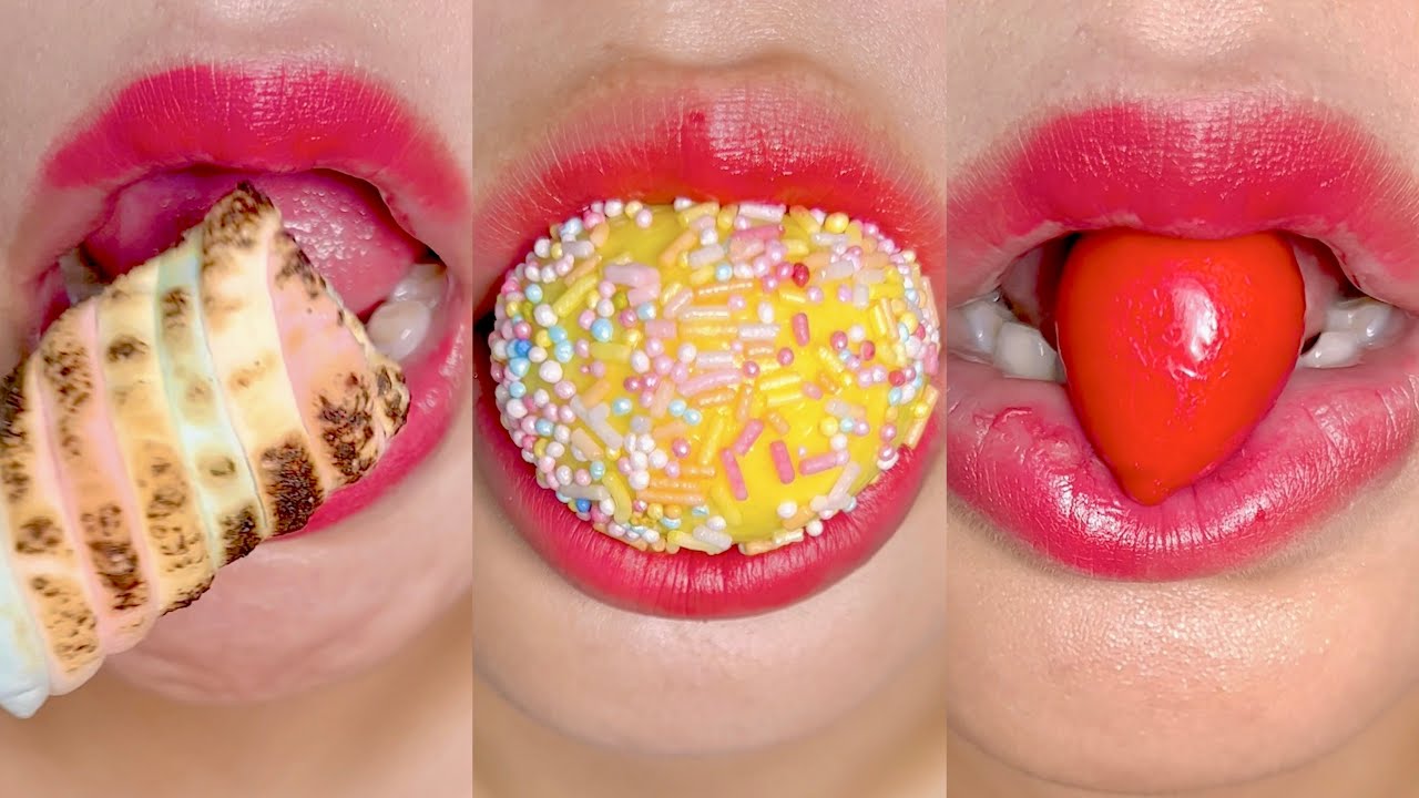 asmr MARSHMELLO BUM CHOCOLATE LOLIPOP SPRINKLE eating sounds 먹방 - YouTube