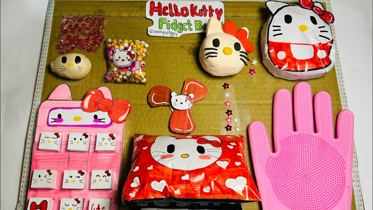 ️diy☁️ rating my hello kitty board homemade| ASMR | fidget board ...