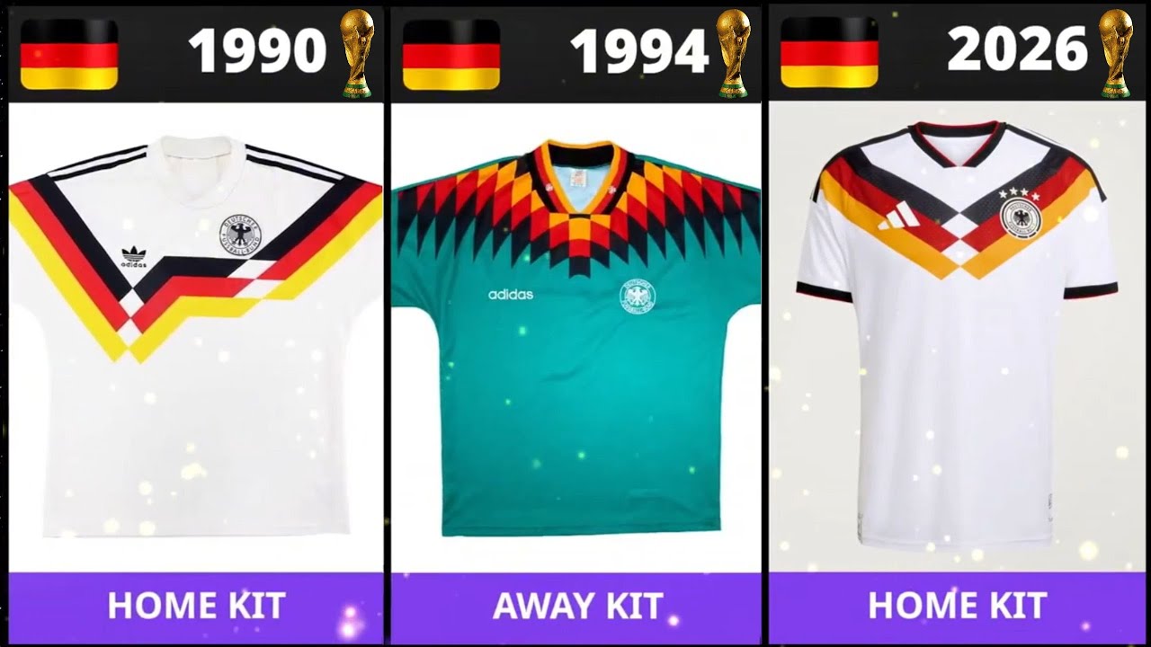 Germany National Team Home & Away Kits | Full World Cup Jersey History ...
