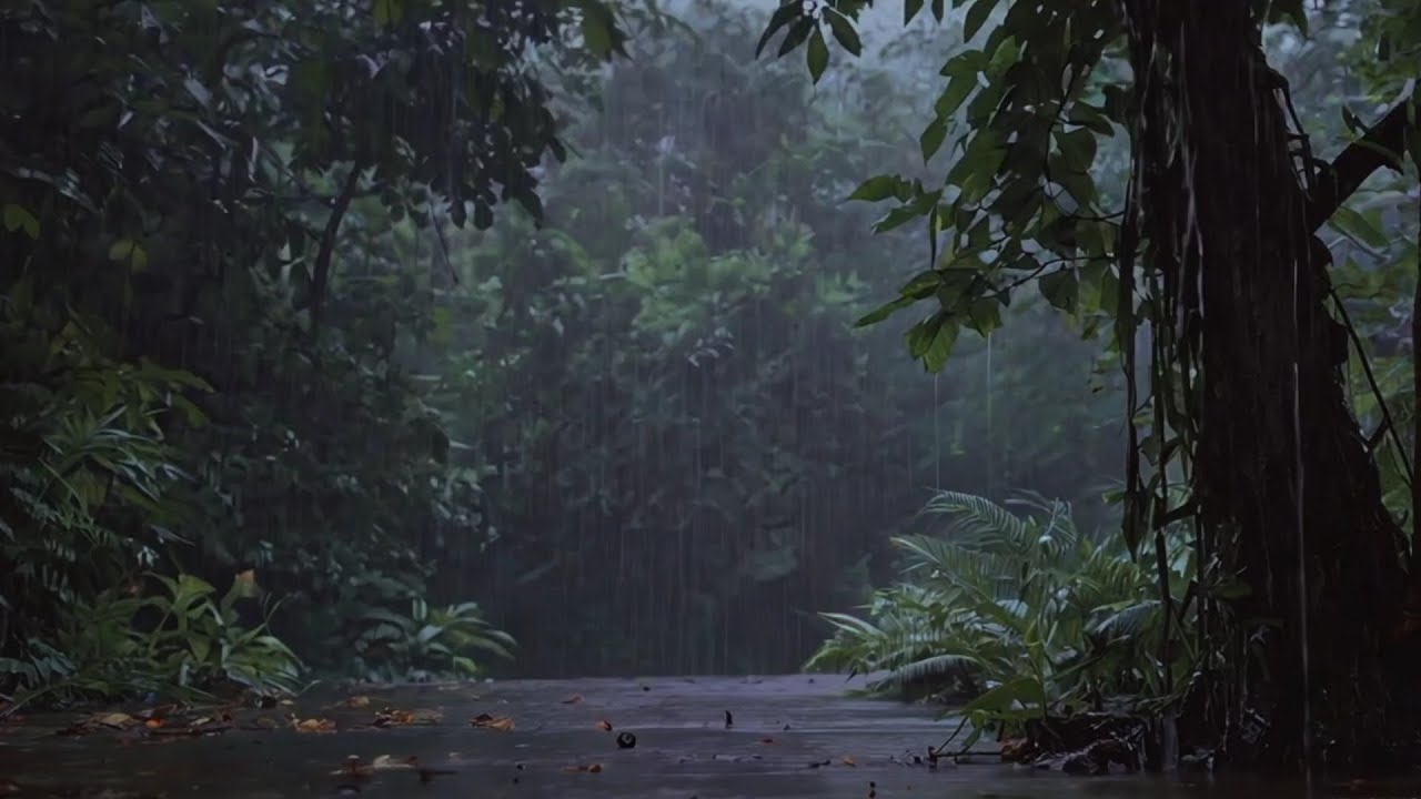 Heavy Rain in a Jungle Path | Relaxing Nature Sounds for Sleep & Focus ...