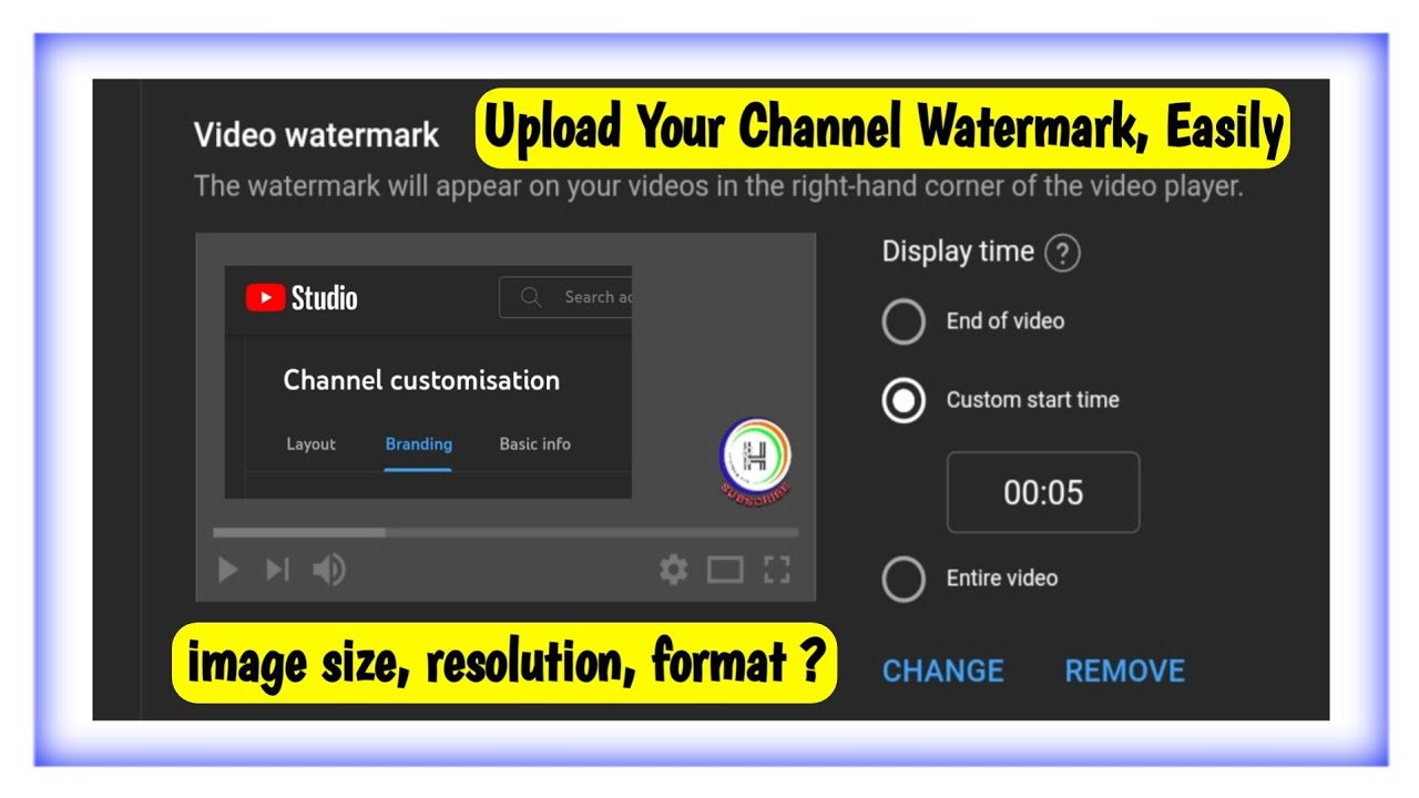 Youtube Channel Watermark Setting | Apne Channel Me Watermark Kaise ...