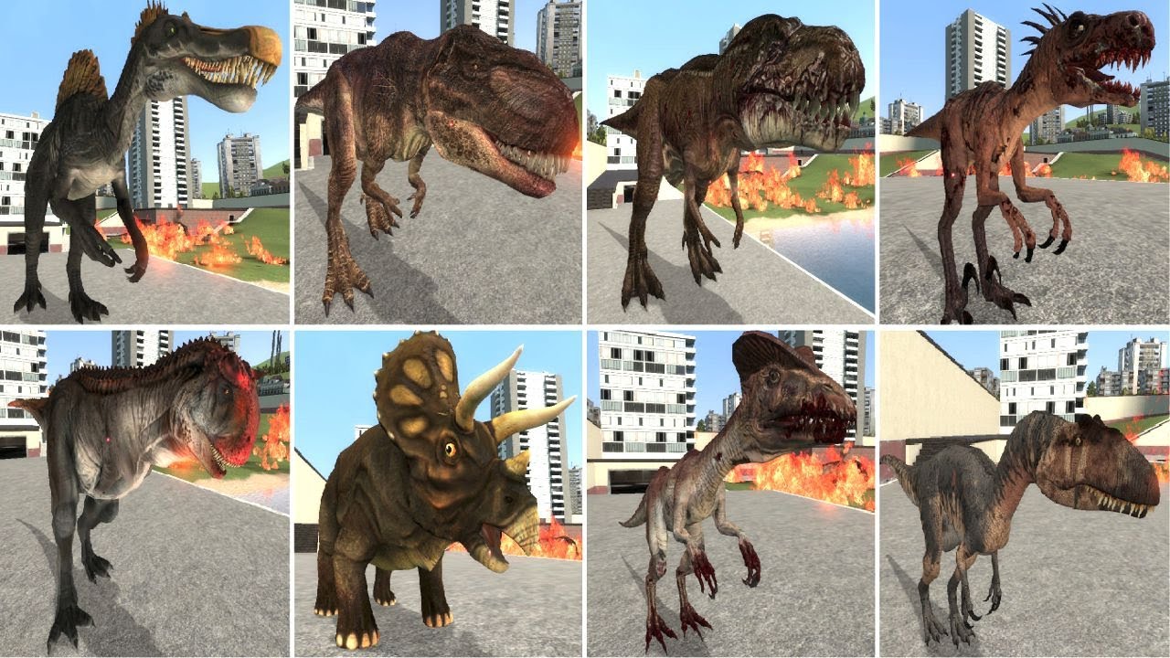 ALL MONSTER DINOSAURS vs NPC in Garry's Mod! - YouTube