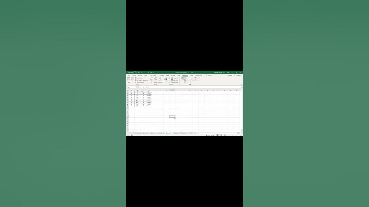 Excel Interview Questions With Solution 8 Advanceexcel Awesometricks Excel2020 Youtube