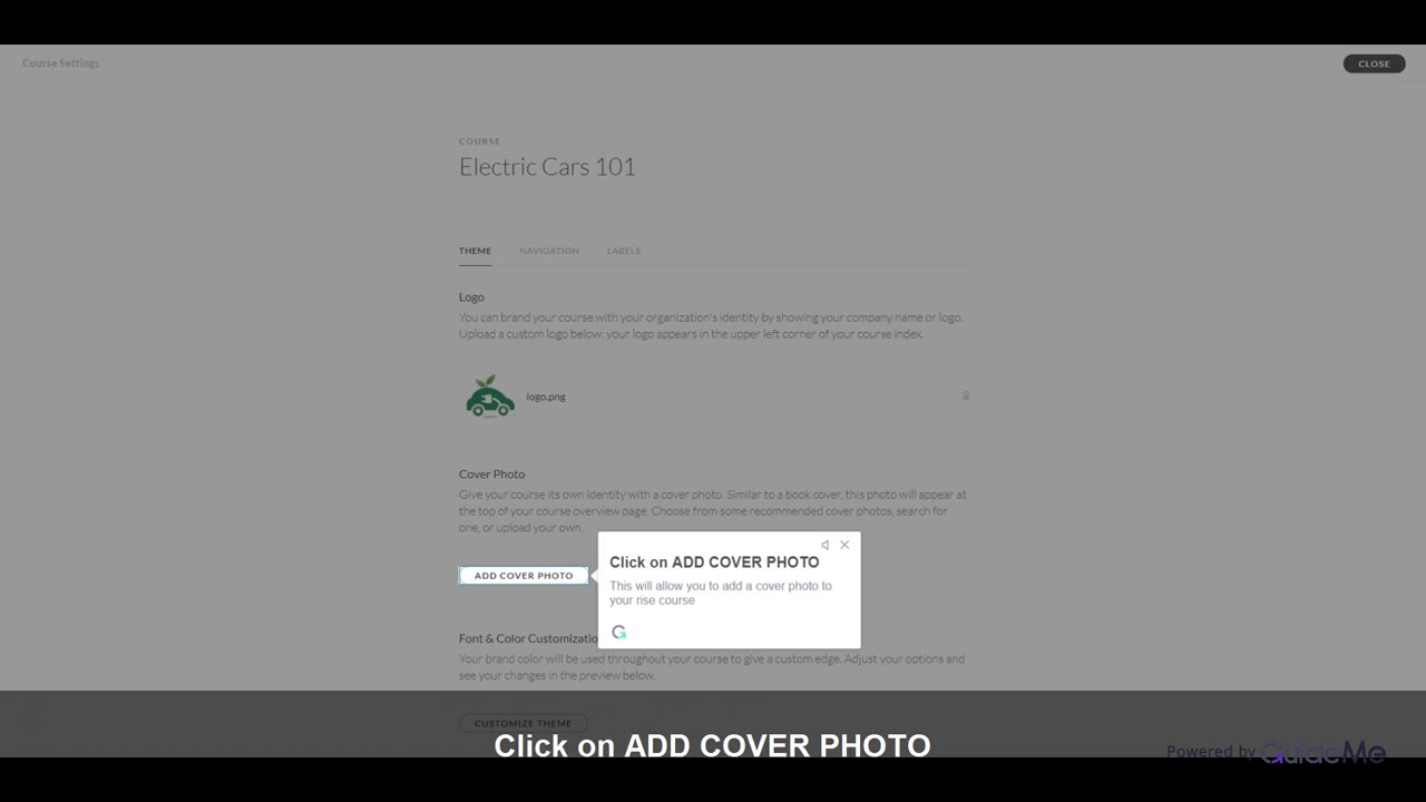 How to change course logo, image and colors in Articulate 360 rise ...