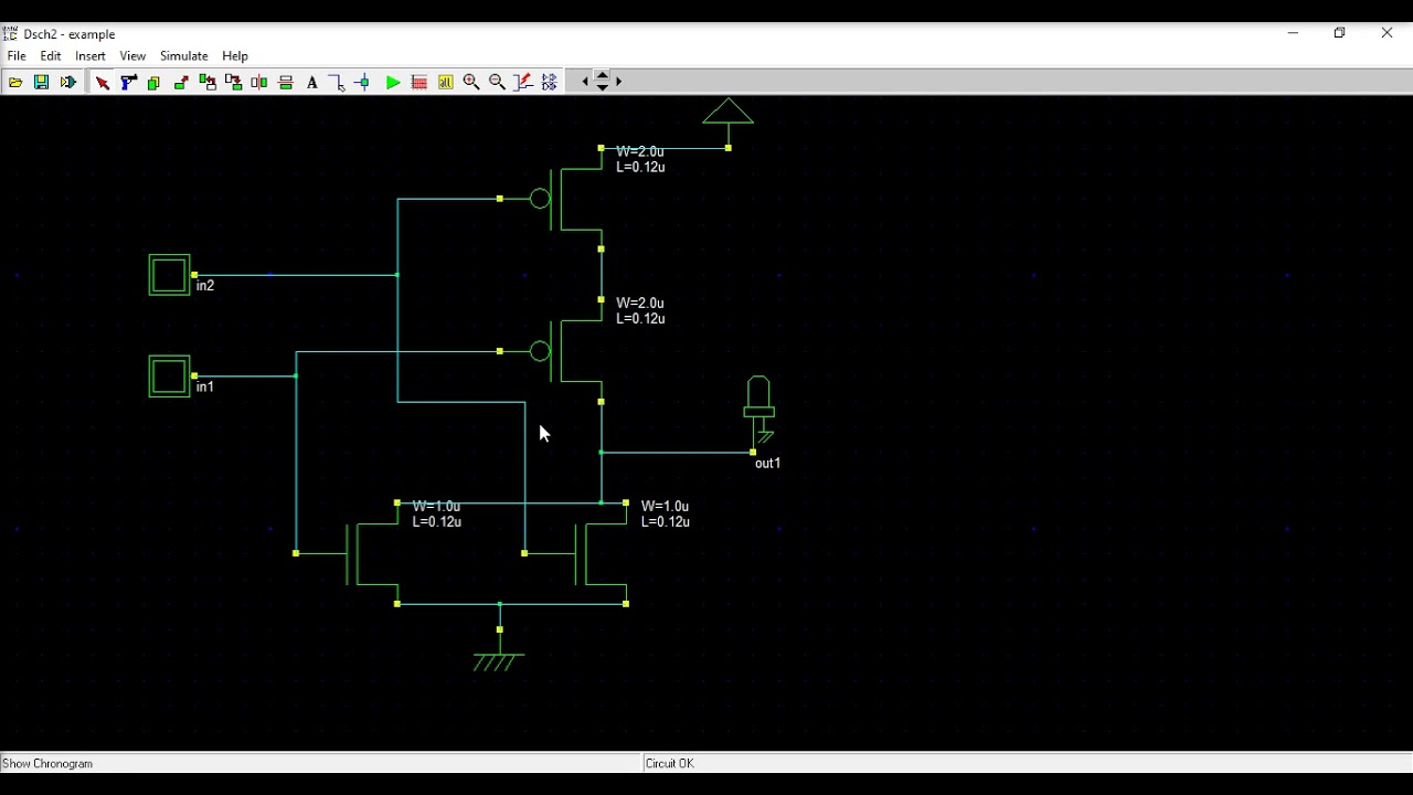 CMOS NOR and block|DSCH | Microwind - YouTube