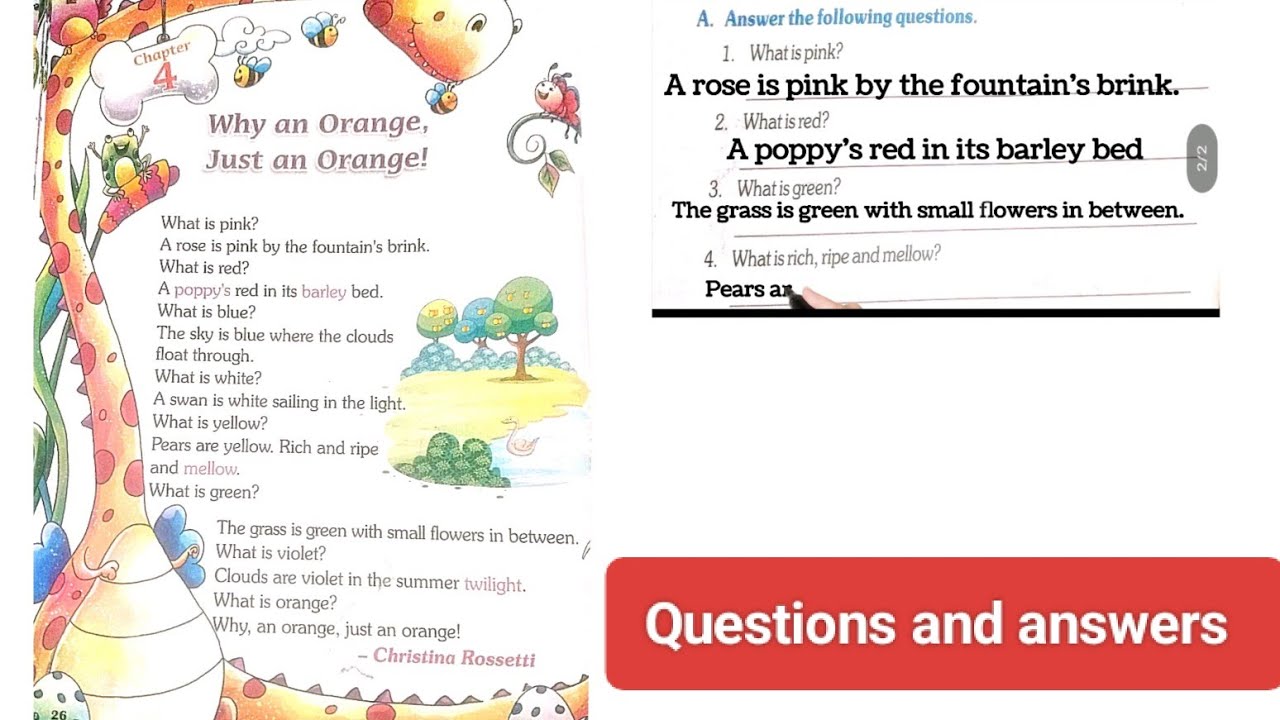 Why an Orange,Just an Orange | Questions and answers | Class 2 ...