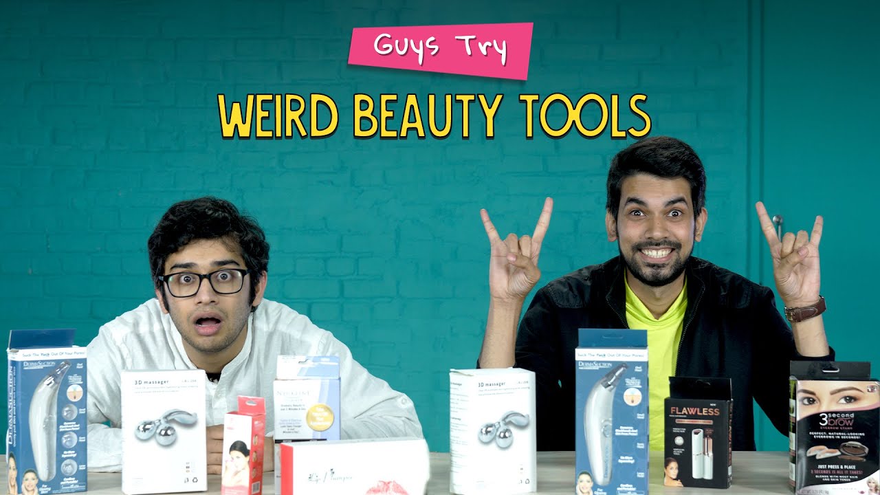 Guys Try Weirdest Beauty Tools | Ok Tested - YouTube