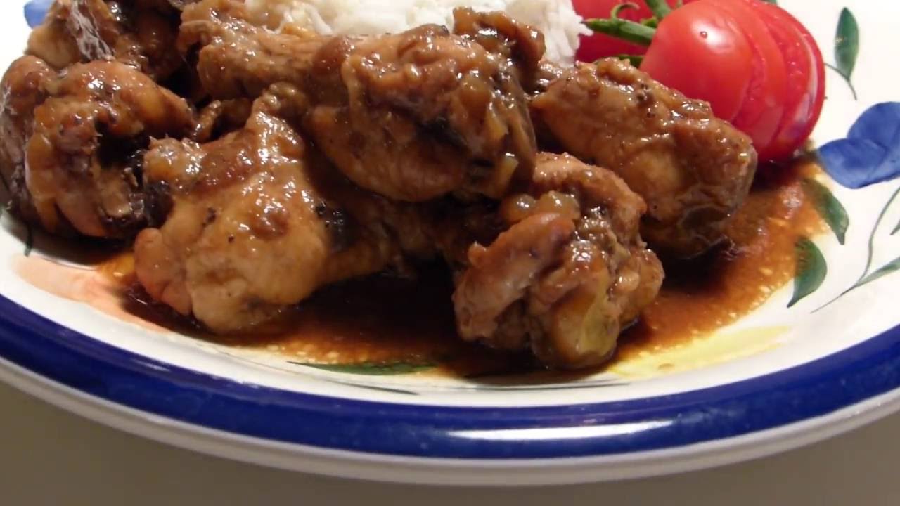 Chicken Wing Adobo With Ginger - YouTube