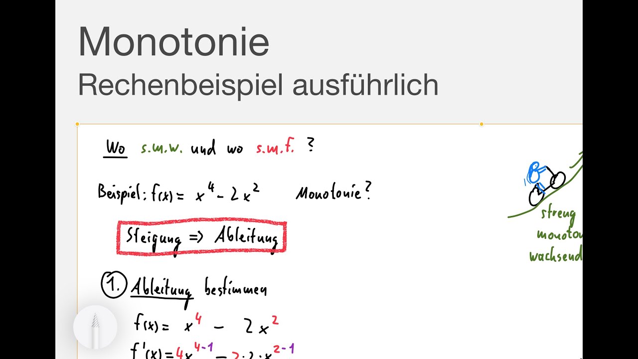 einfach erklärt – Monotonie Rechenbeispiel (Aufgabe mit schrittweiser ...