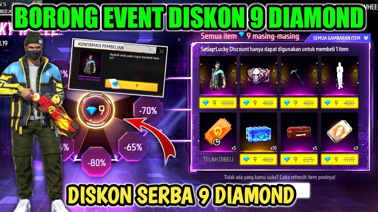 DISKON 9 DM‼️CARA SPIN EVENT FF TERBARU 2022 | SPIN EVENT LUCKY WHEEL ...