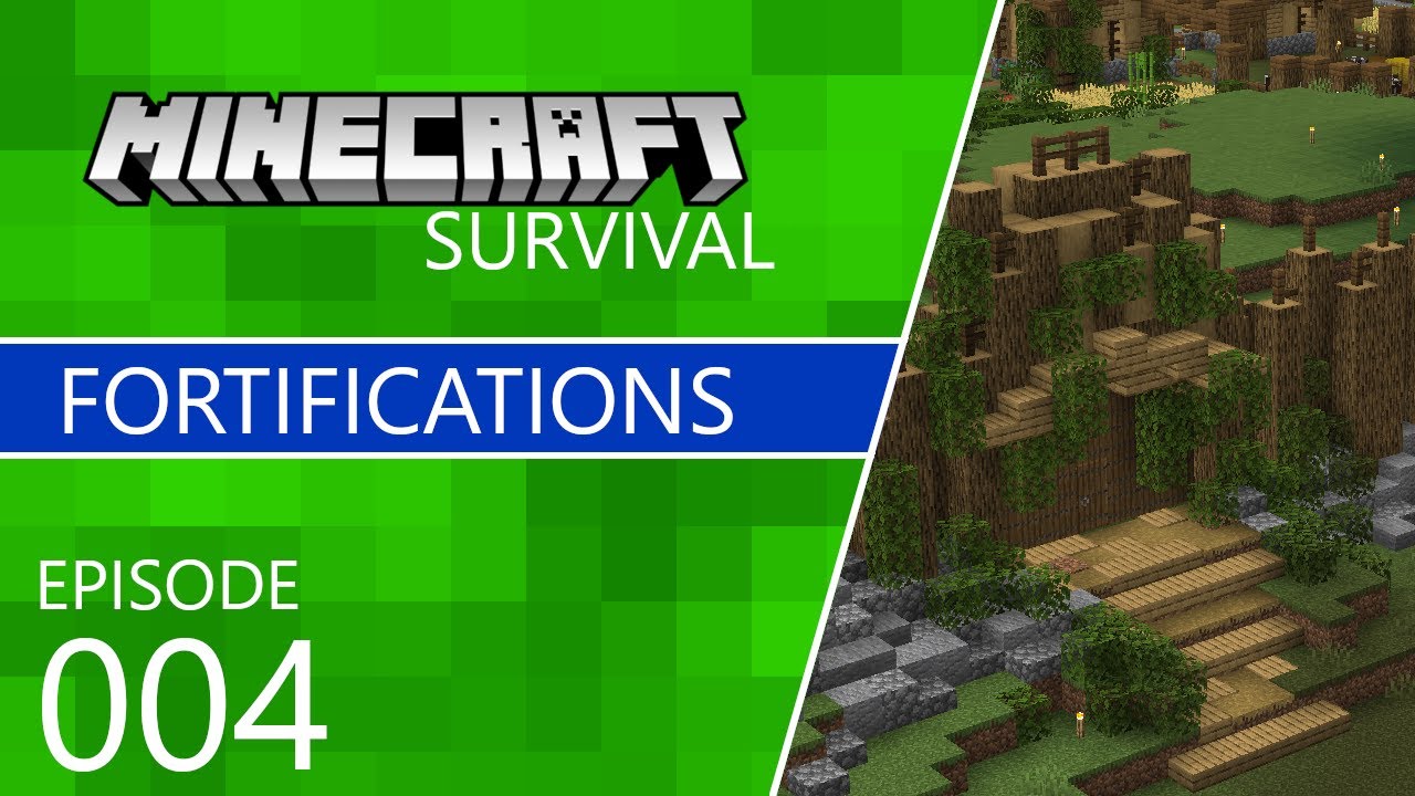 Minecraft 1.15.2 Survival Let's Play #4 - Fortifications - YouTube
