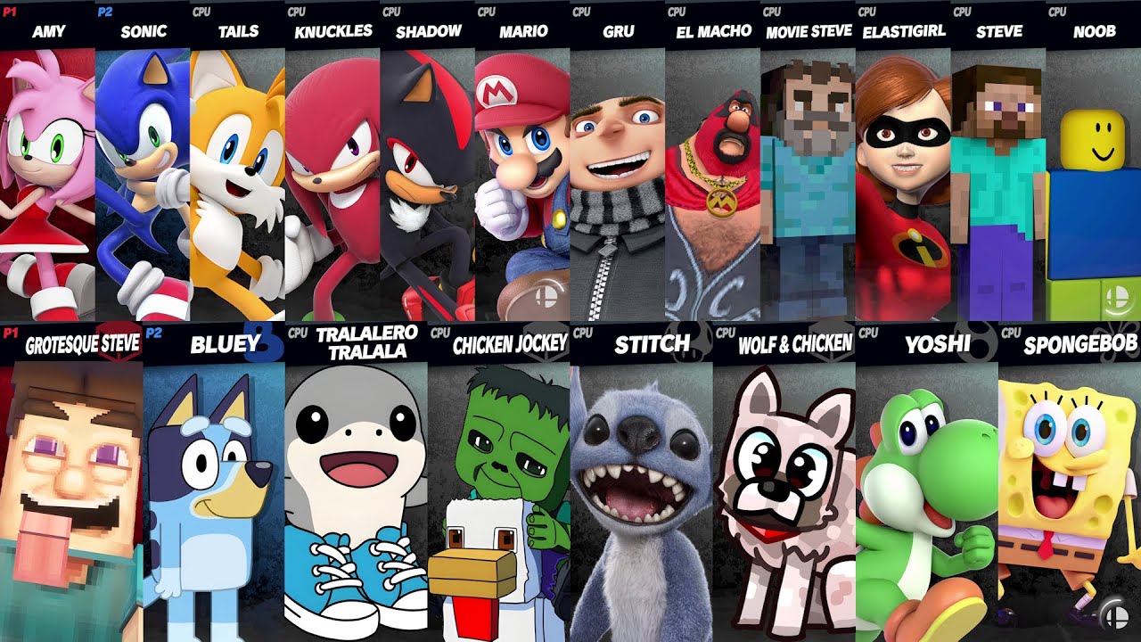 Sonic vs Mario vs Yoshi vs Italian Brainrot vs Stitch vs Grotesque ...