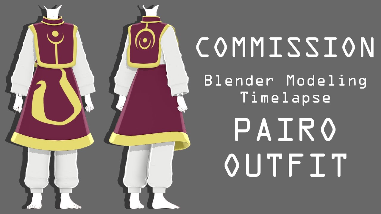 blender modeling timelapse - pairo outfit - YouTube