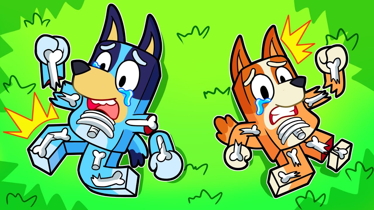 BLUEY Y BINGO SE ROMPEN LOS HUESOS en ROBLOX 🤕💥🦴 LAS AVENTURAS DE BLUEY ...