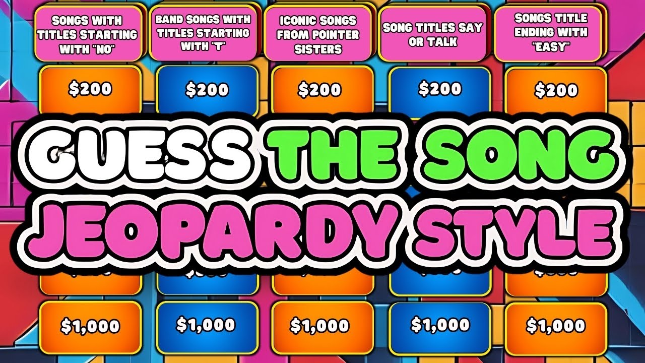 Guess the Song! Jeopardy Music Quiz Style | Music Trivia | Quiz Burst ...