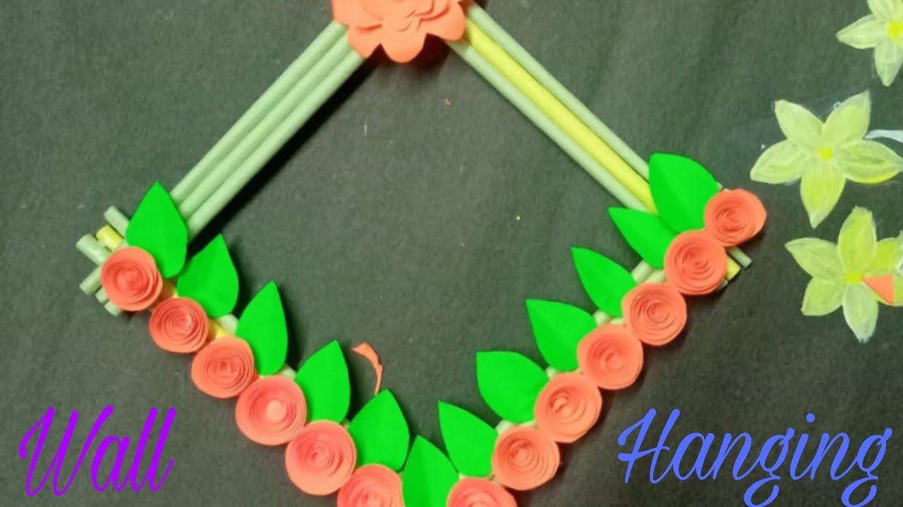 Beautiful Wall Hanging With Paper | Diy Wall Hanging Craft Ideas ...
