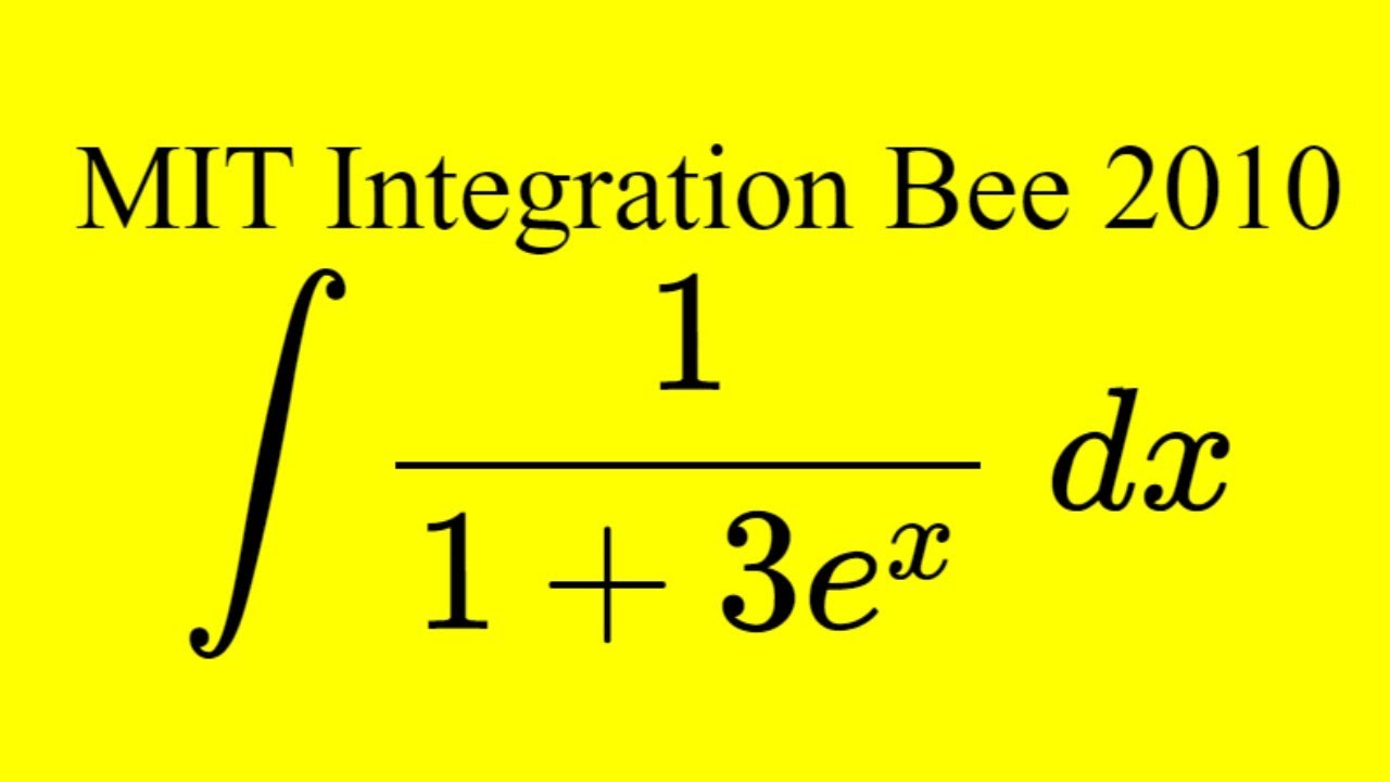 MIT Integration Bee 2010 #6 - YouTube