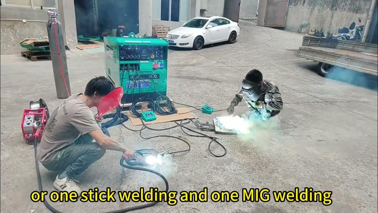 Kubota engine Driven AG generator DC welding QRR-480 - YouTube