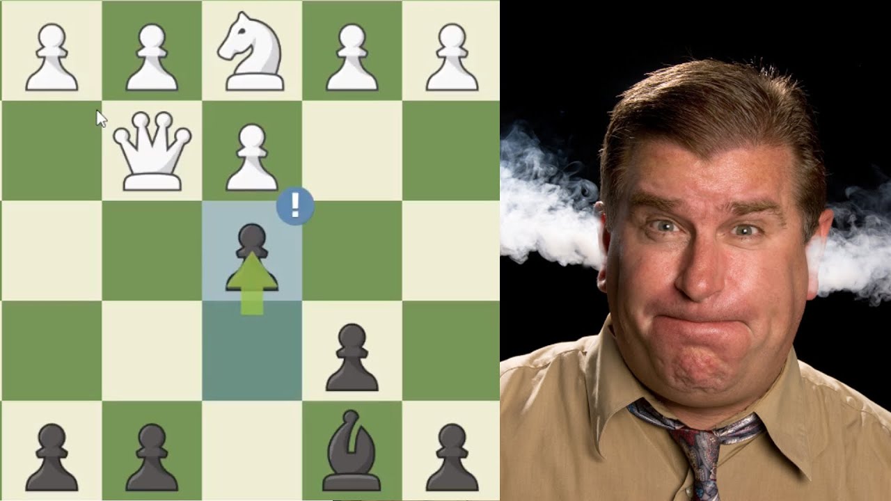 Queen trap in 10 moves causes Chess player to RAGE quit - YouTube