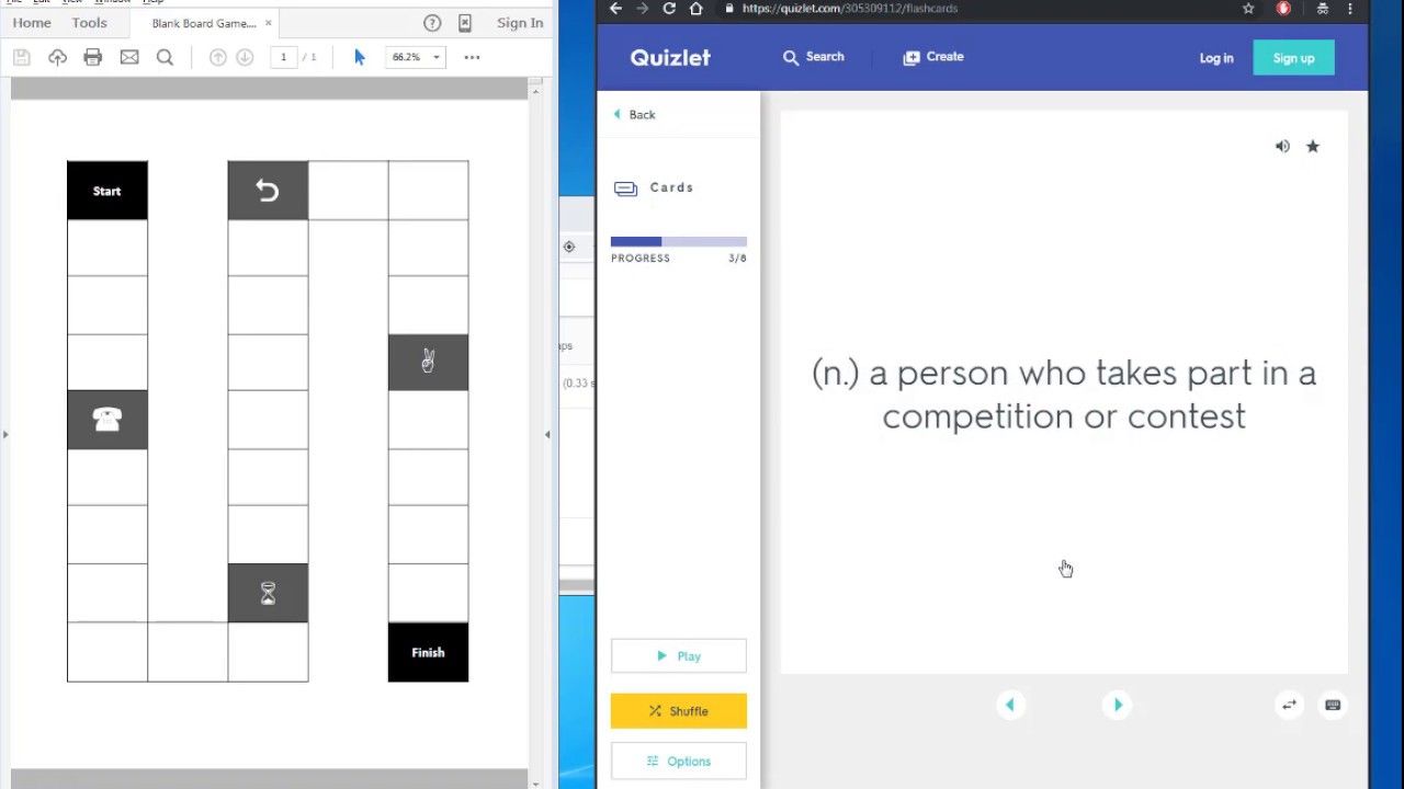 How to use a blank board game with Quizlet - YouTube